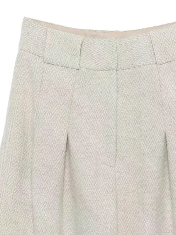 Colombo Herringbone Pleated Trousers