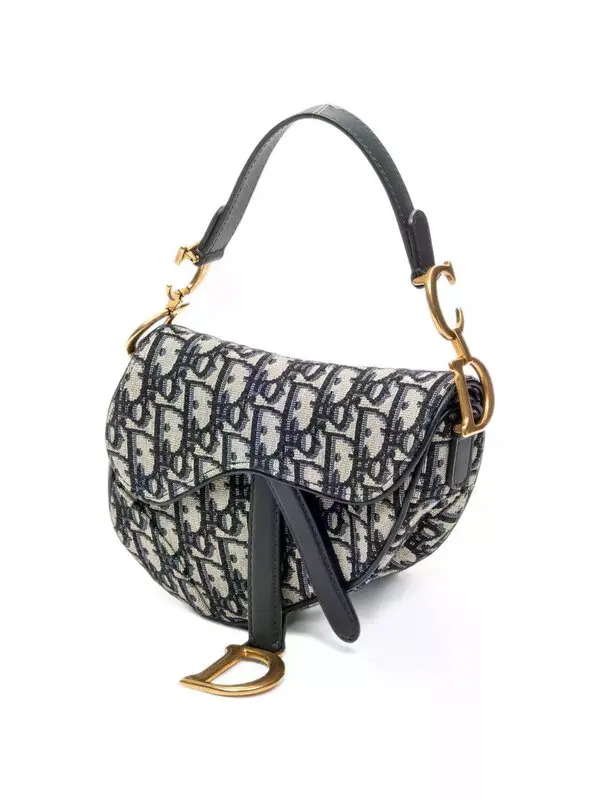Dior Mini Saddle Logo-patterned Shoulder Bag
