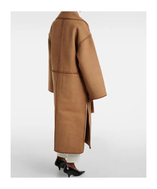 TOTEME Embroidered Wool Blend Scarf Coat