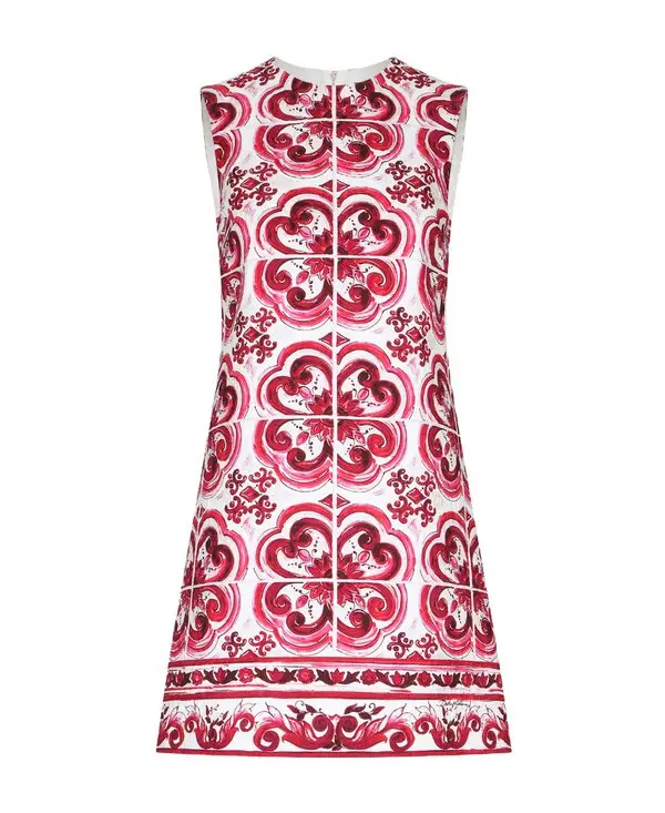 Dolce & Gabbana Majolica-print Stretch-silk Minidress