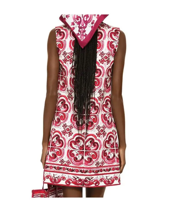 Dolce & Gabbana Majolica-print Stretch-silk Minidress