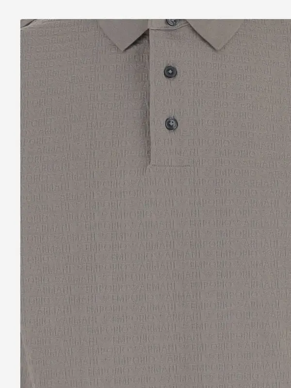 Emporio Armani Monogram Textured Polo Shirt