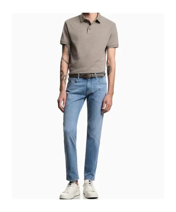 Emporio Armani Monogram Textured Polo Shirt