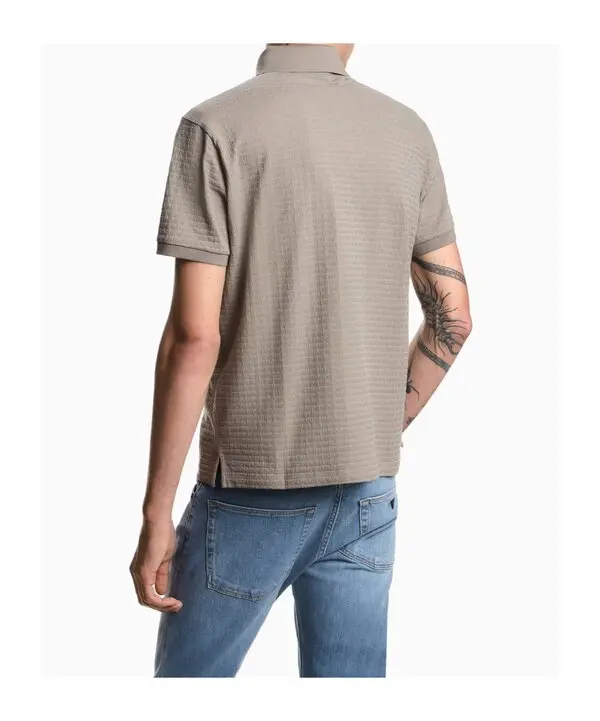 Emporio Armani Monogram Textured Polo Shirt