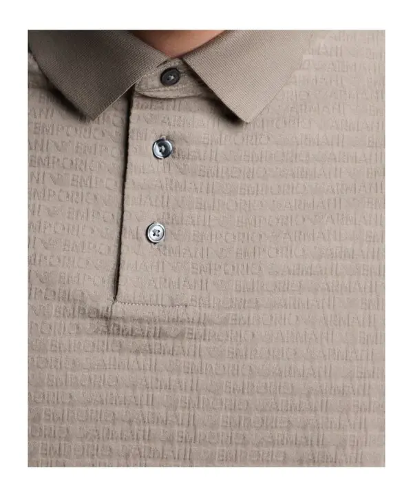 Emporio Armani Monogram Textured Polo Shirt