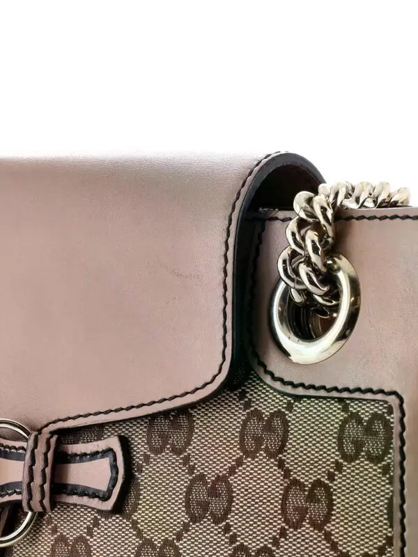 Gucci Emily Chain Flap Gg Canvas And Leather Large Shoulder Bag