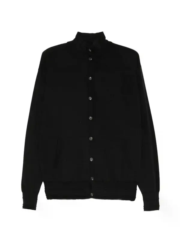 DEVOA High-neck Ribbed-trim Cardigan
