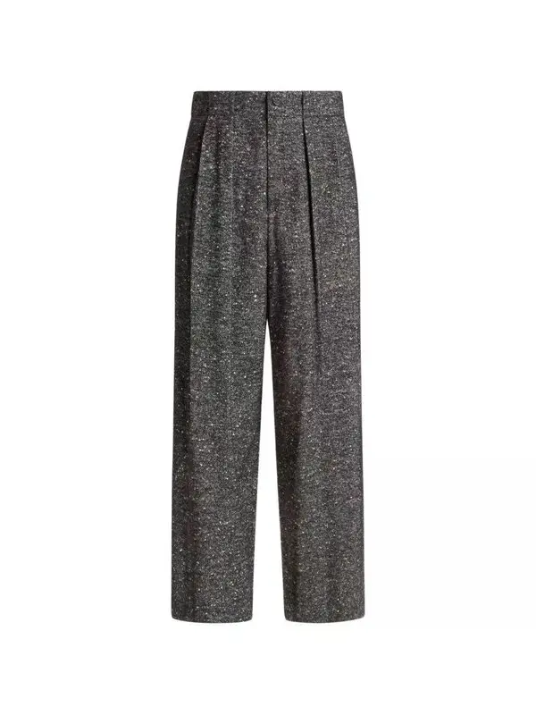 Dolce & Gabbana Textured Wool-blend Trousers - Grey