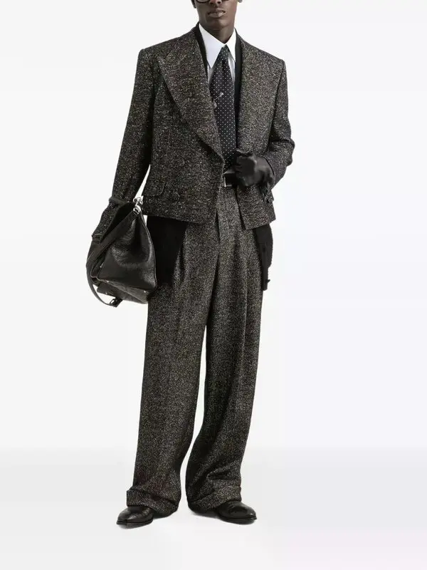 Dolce & Gabbana Textured Wool-blend Trousers