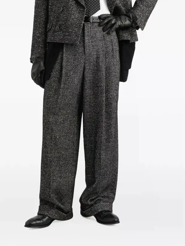 Dolce & Gabbana Textured Wool-blend Trousers