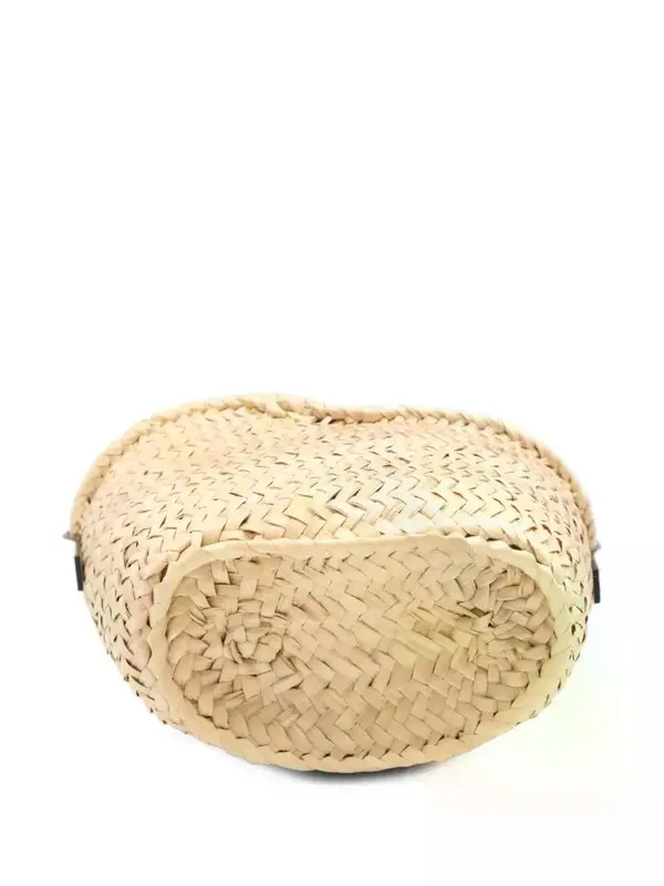 Loewe 2023 Palm Leaf Raffia Drawstring Bucket Bag