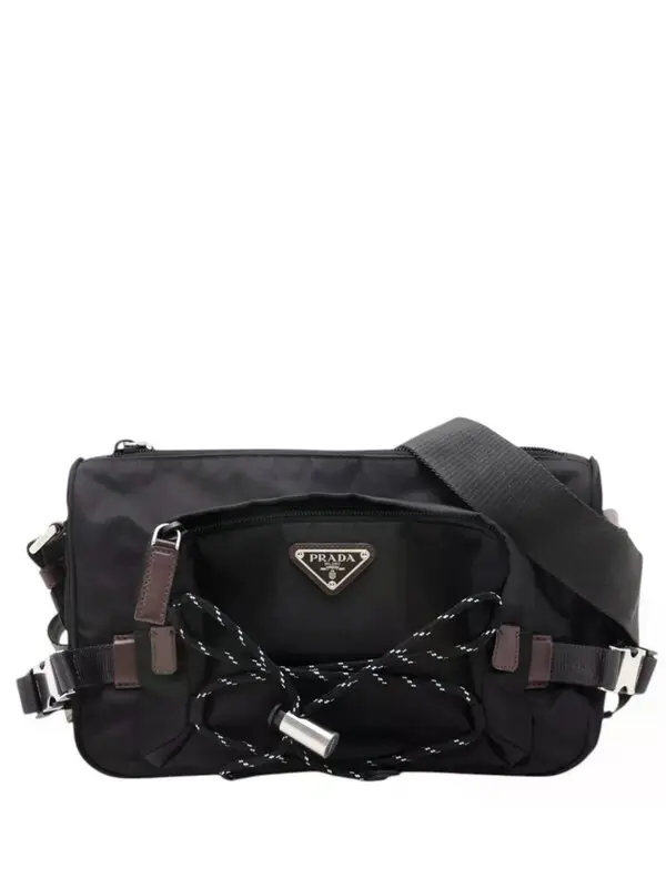Prada 2013-2026 Tessuto Zip Top Crossbody Bag - Black