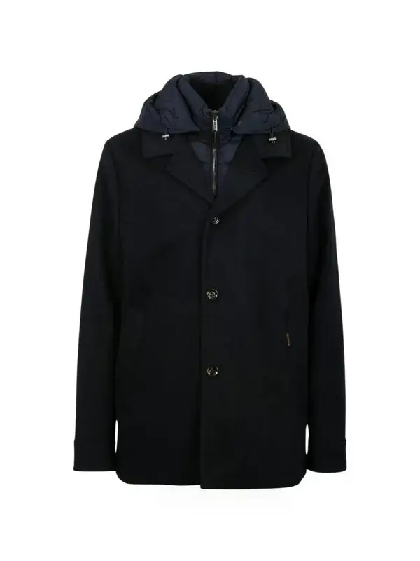 MOORER Barolo Hooded Coat - Blue