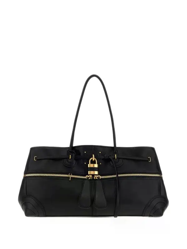 Chloé Large Paddington Sling East-west Bag In Soft Leather - Black