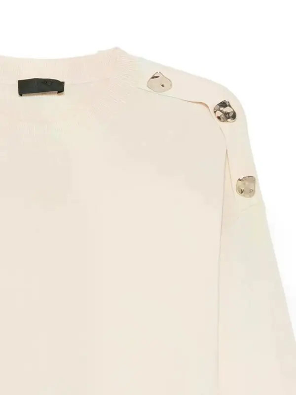 Liu Jo Button-detail Shoulder-slit Sweater