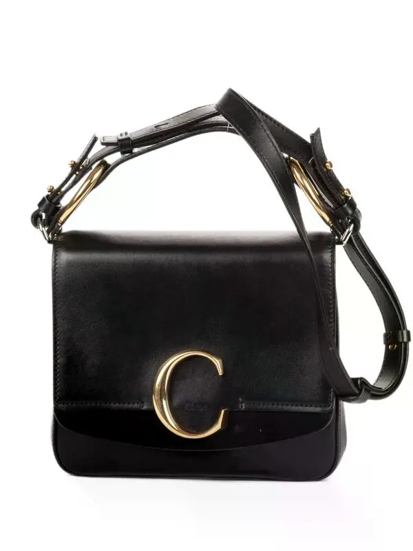 Chloé Small C Leather Two-way Handbag - Black