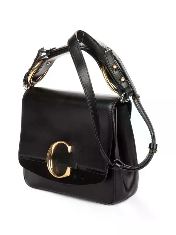Chloé Small C Leather Two-way Handbag - Black