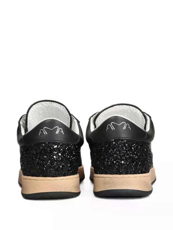AMA-BRAND Glitter-patch Leather Low-top Sneakers