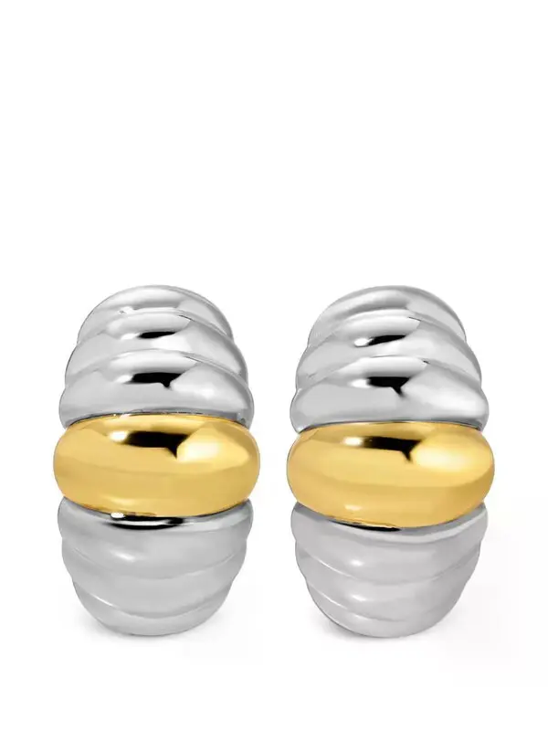 HEAVEN MAYHEM Bebe Ribbed Earrings - Silver