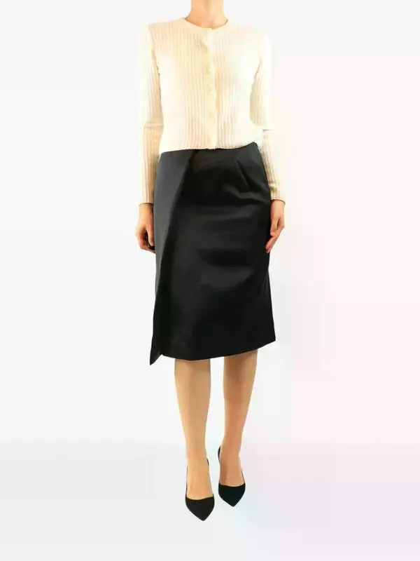 Hermès Satin Wrap Midi Skirt