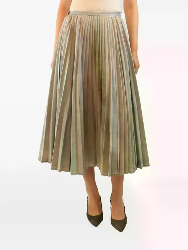 Dior Pleated Denim Midi Skirt