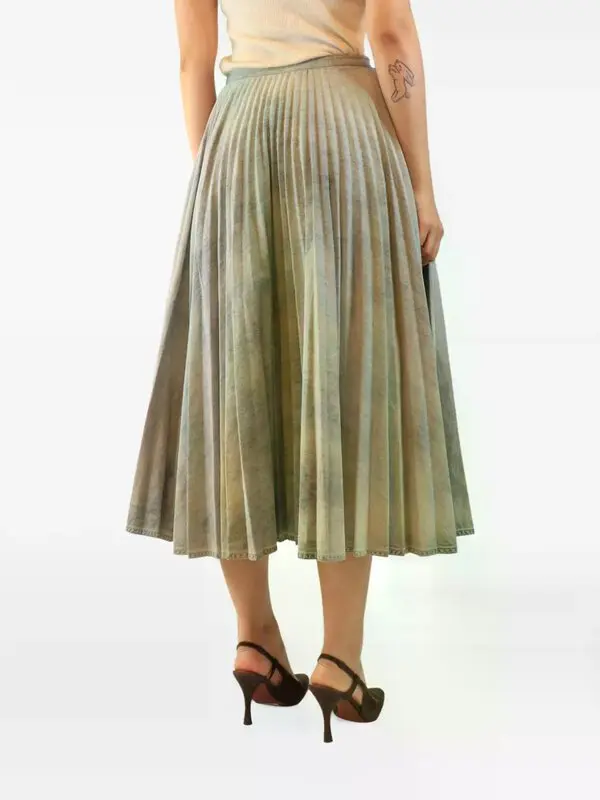 Dior Pleated Denim Midi Skirt