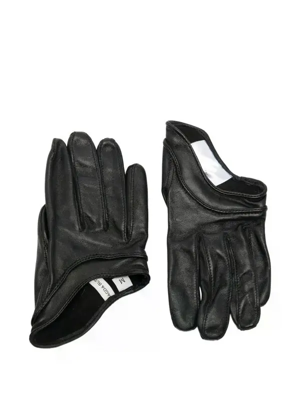 Magda Butrym Asymmetric Leather Gloves - Black
