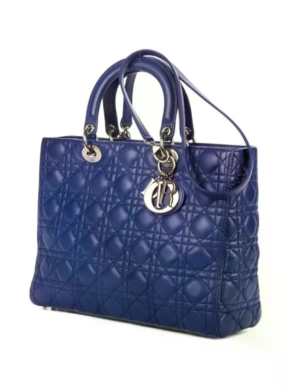 Dior Large Lady Cannage Shoulder Bag - Blue