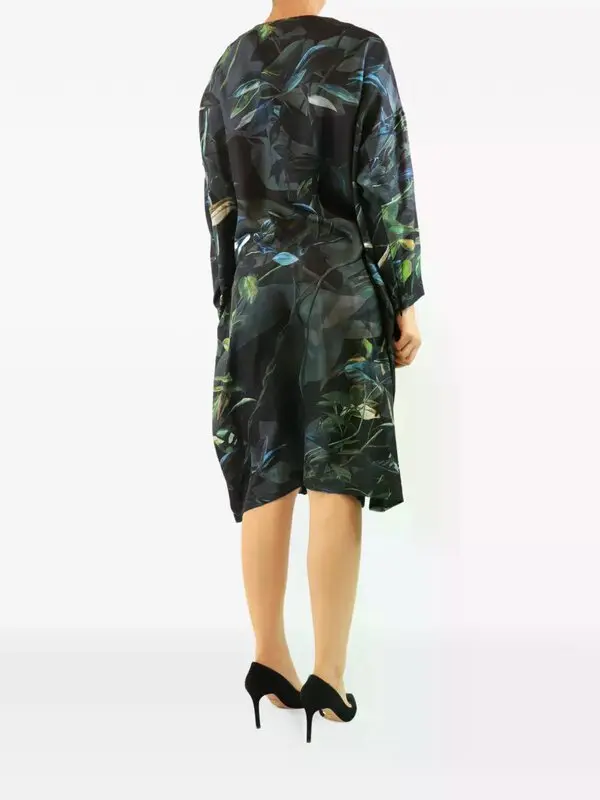 Etro Leafy-print Zip-front Midi Dress