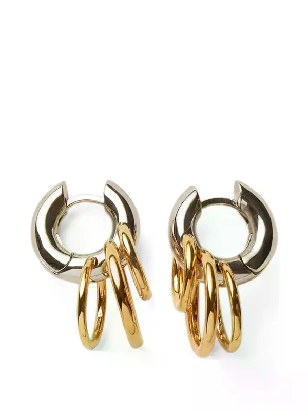 PANCONESI Pierced Huggies Earrings - Silver