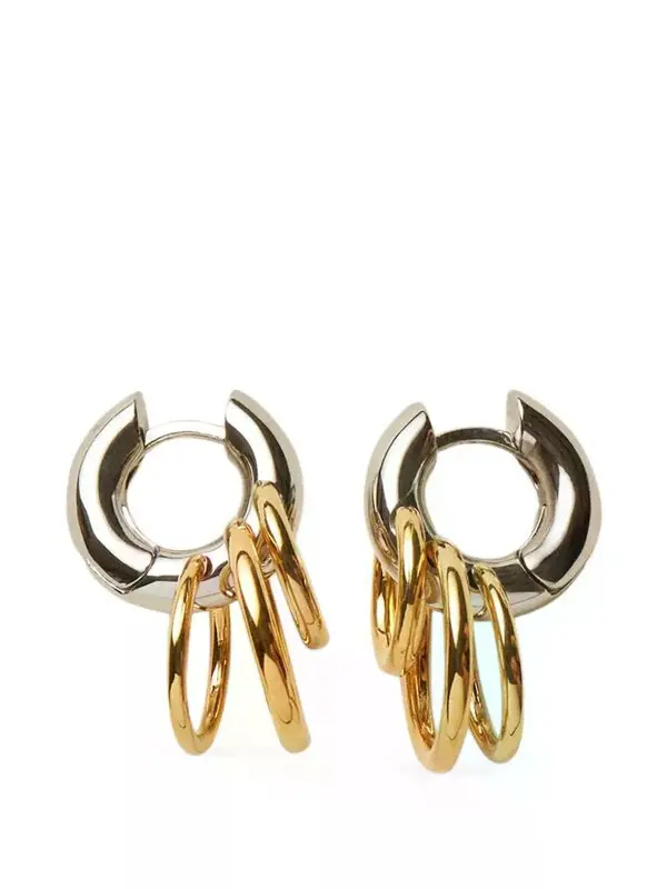 PANCONESI Pierced Huggies Earrings - Silver