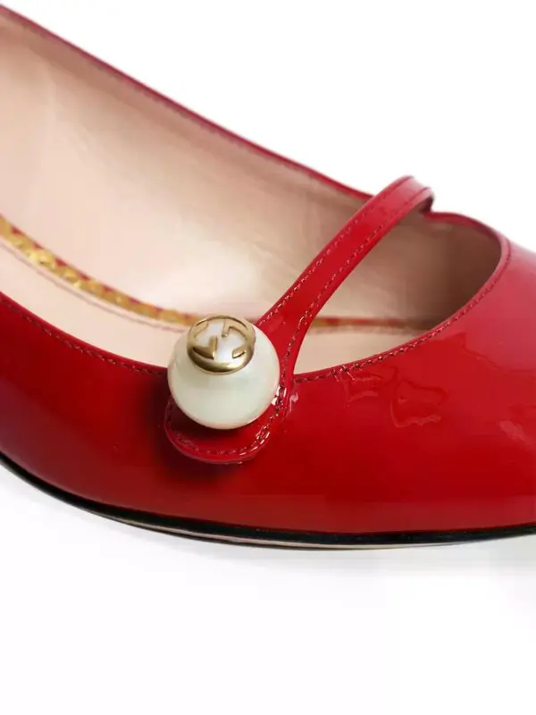 Gucci Mary Jane Pearl-embellished Pumps
