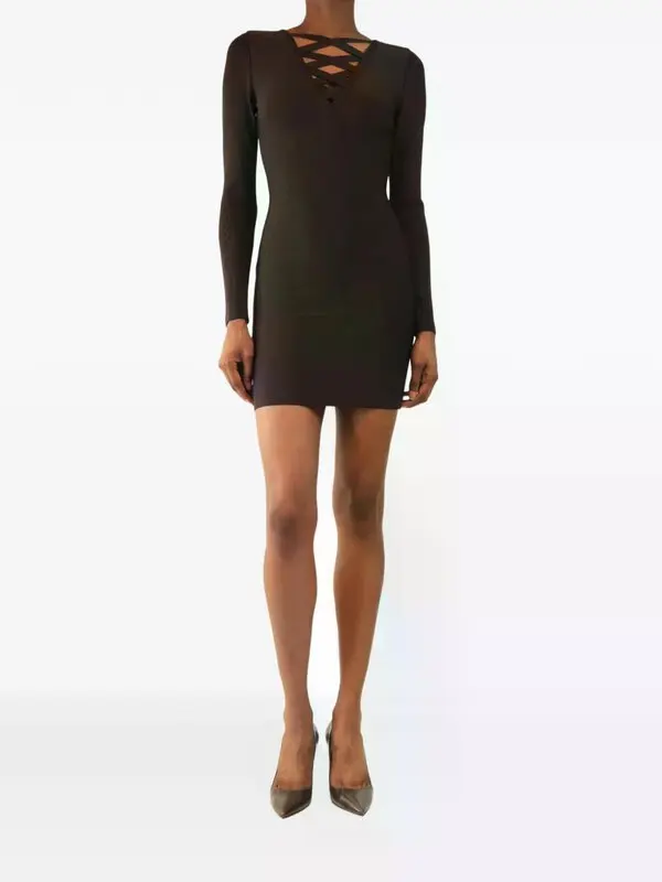 Herve Leger Criss-cross Front Midi Dress