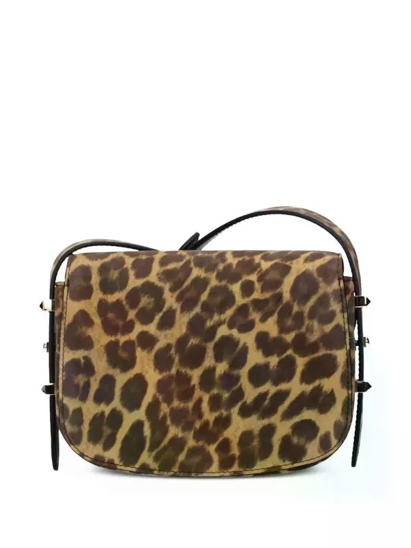 JIMMY CHOO Leopard-print Leather Crossbody Bag - Brown