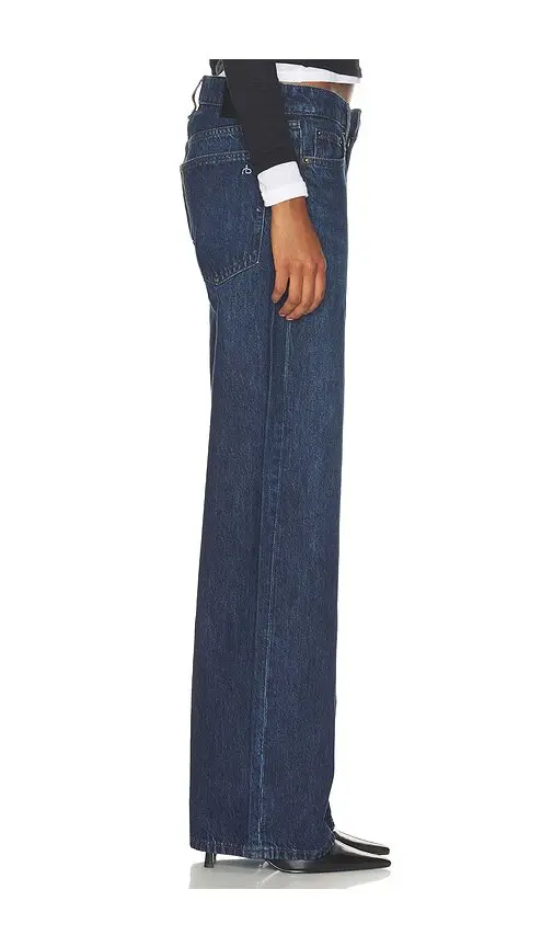 Rag & Bone Cam Full Length Straight Jeans In Blue