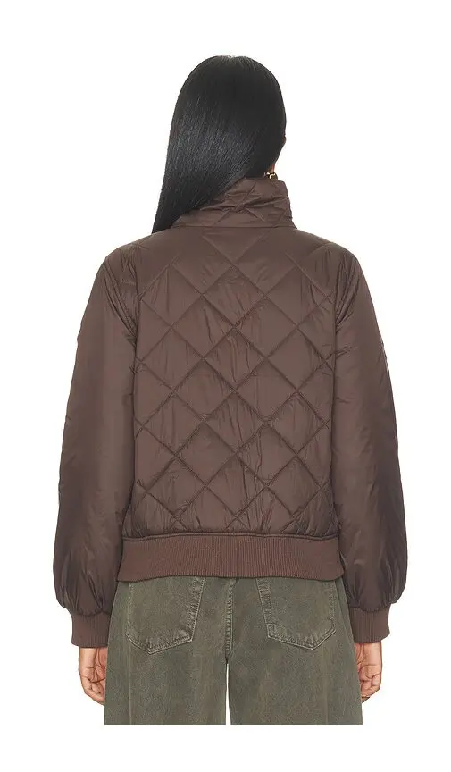 BOBI Leni Mock Neck Jacket In Brown
