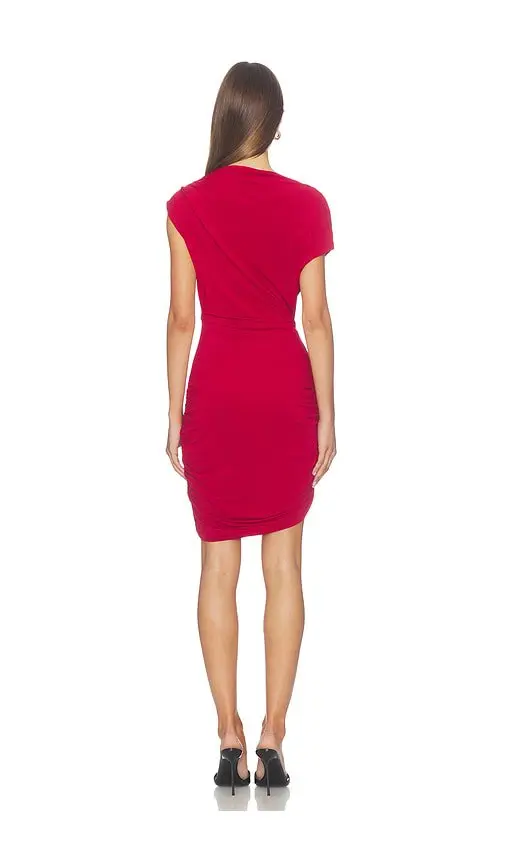 Misha Collection Ona Drape Mini Dress In Red