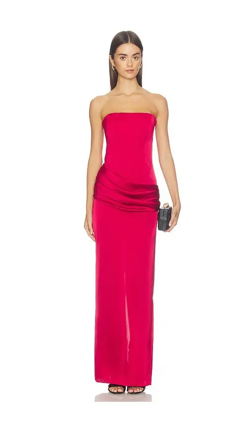 Amanda Uprichard Rue Gown In Red - Rosette