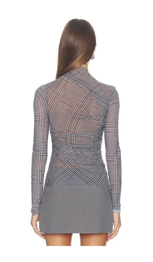 SEROYA Christina Mesh Top In Grey