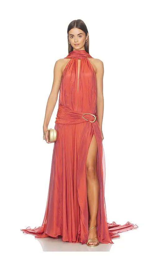 Cult Gaia Ophalia Gown In Orange - Pepper