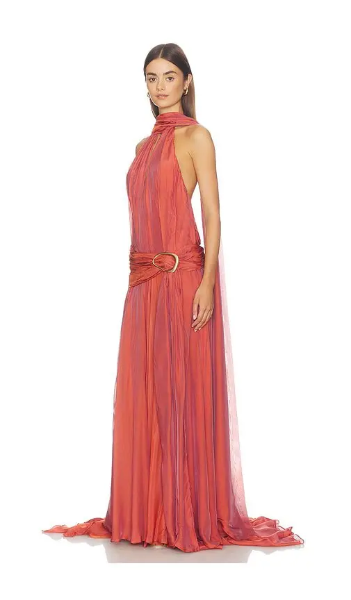 Cult Gaia Ophalia Gown In Orange