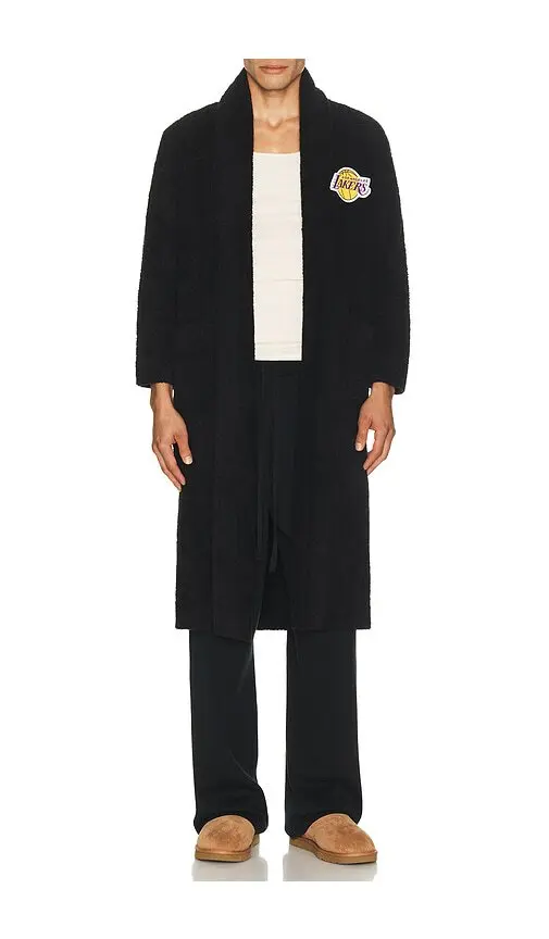 Barefoot Dreams X Nba Los Angeles Lakers Cozychic Robe In Black
