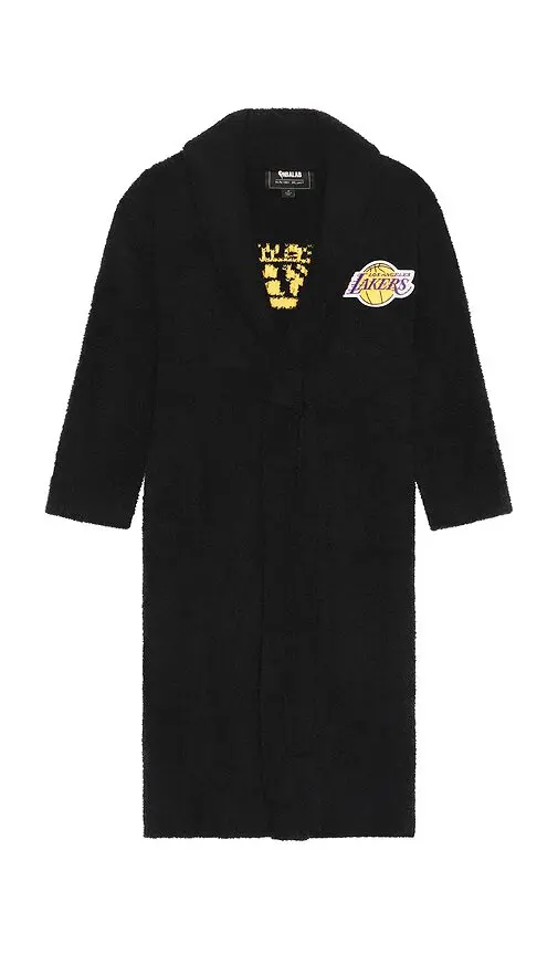 Barefoot Dreams X Nba Los Angeles Lakers Cozychic Robe In Black
