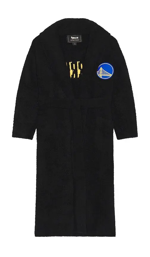 Barefoot Dreams X Nba Golden State Warriors Cozychic Robe In Black