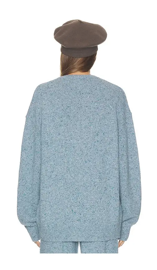 HELSA Paxton Fleck Cardigan In Blue