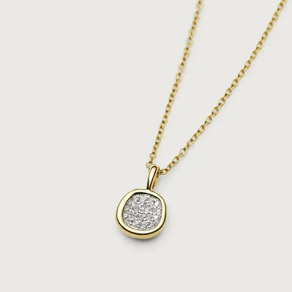MISSOMA Molten Soft Square Pavé Pendant Necklace