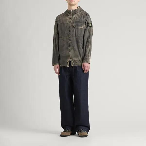 Stone Island Laser Forest Camo Crinkle Reps-tc Hooded Jacket