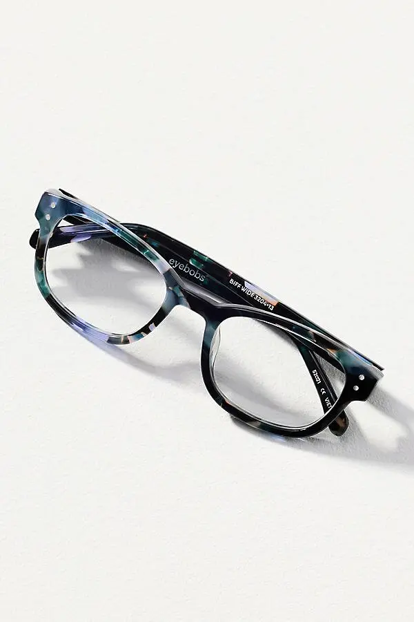 Eyebobs Square Readers - Blue Pattern