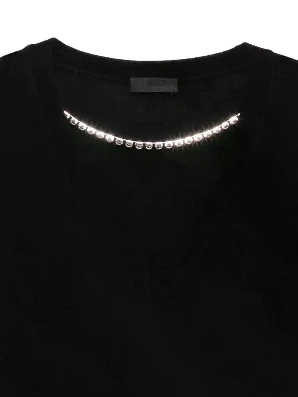 Liu Jo Crystal-embellished V-neck Sweater