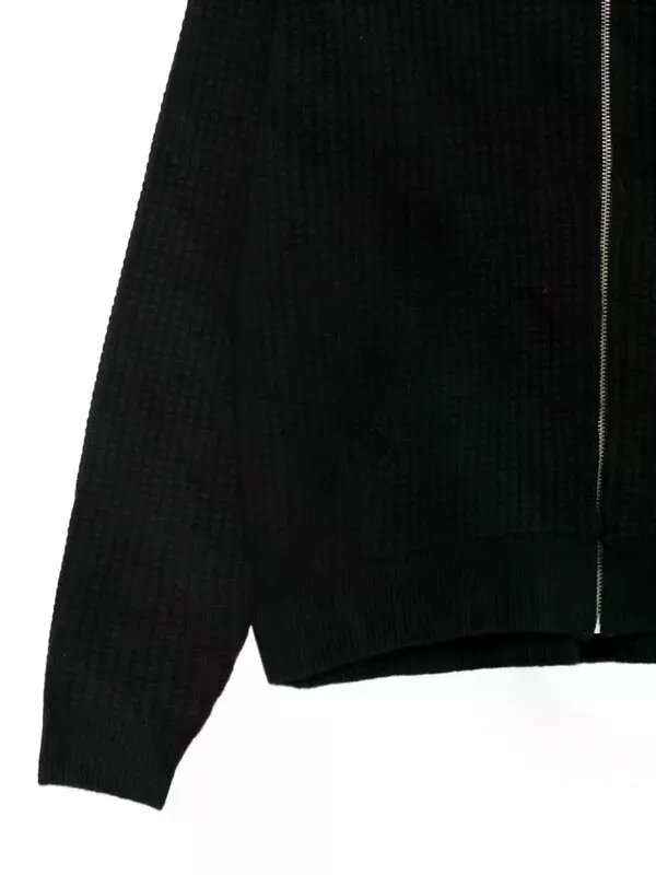 StÜssy Waffle-knit Zip-up Hoodie - Black